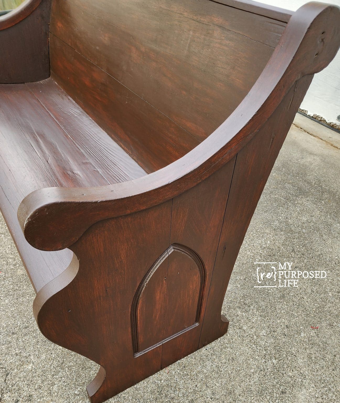 Small Church Pew Makeover - My Repurposed Life®