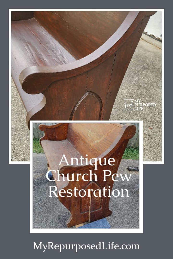 Small Church Pew Makeover - My Repurposed Life®