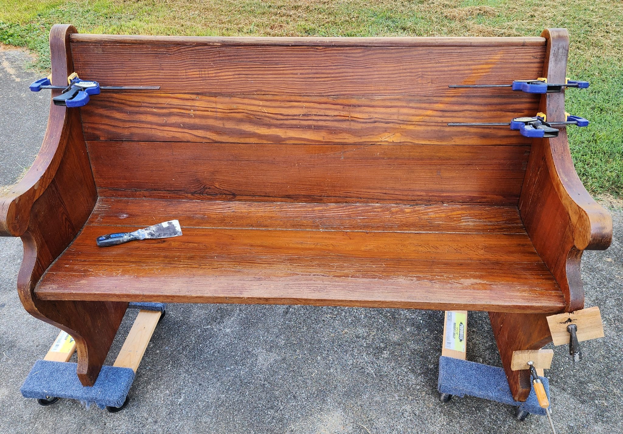 Small Church Pew Makeover - My Repurposed Life®