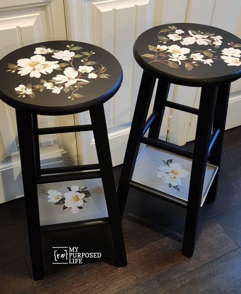 Bar Stools Into Nightstands: The How And Why - My Repurposed Life®