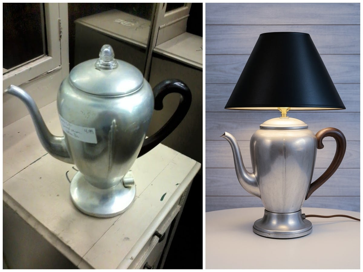 Repurposed Vintage Coffee Pot Lamp - My Repurposed Life®