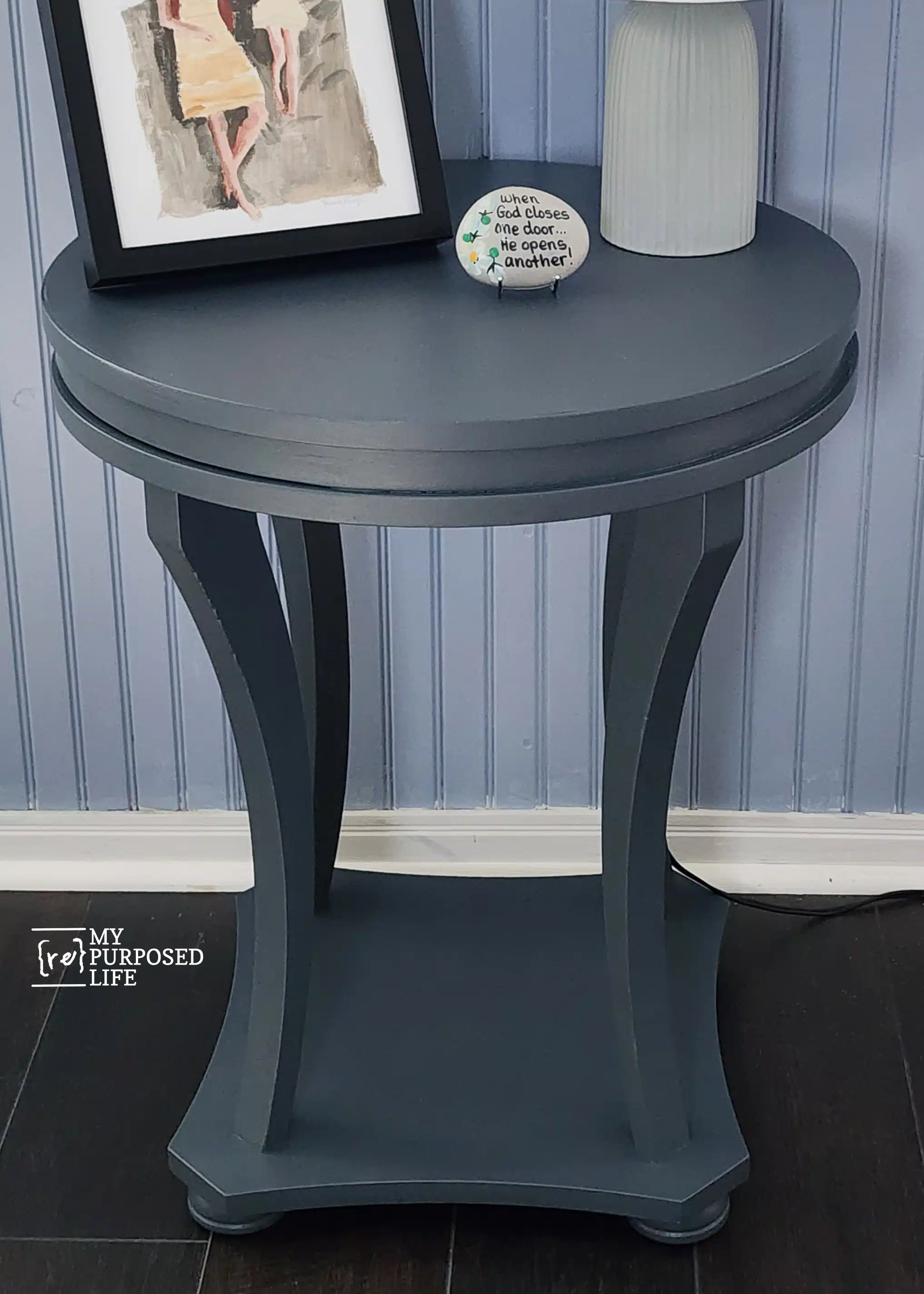 Round Side Table Makeover - My Repurposed Life®