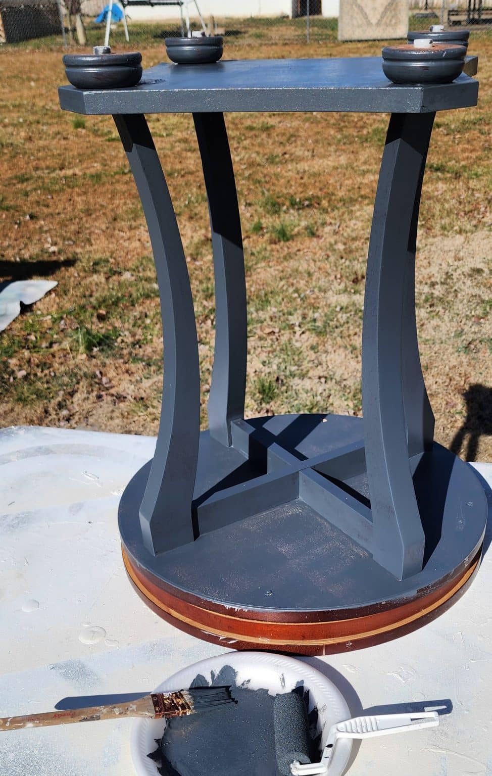 Round Side Table Makeover - My Repurposed Life®