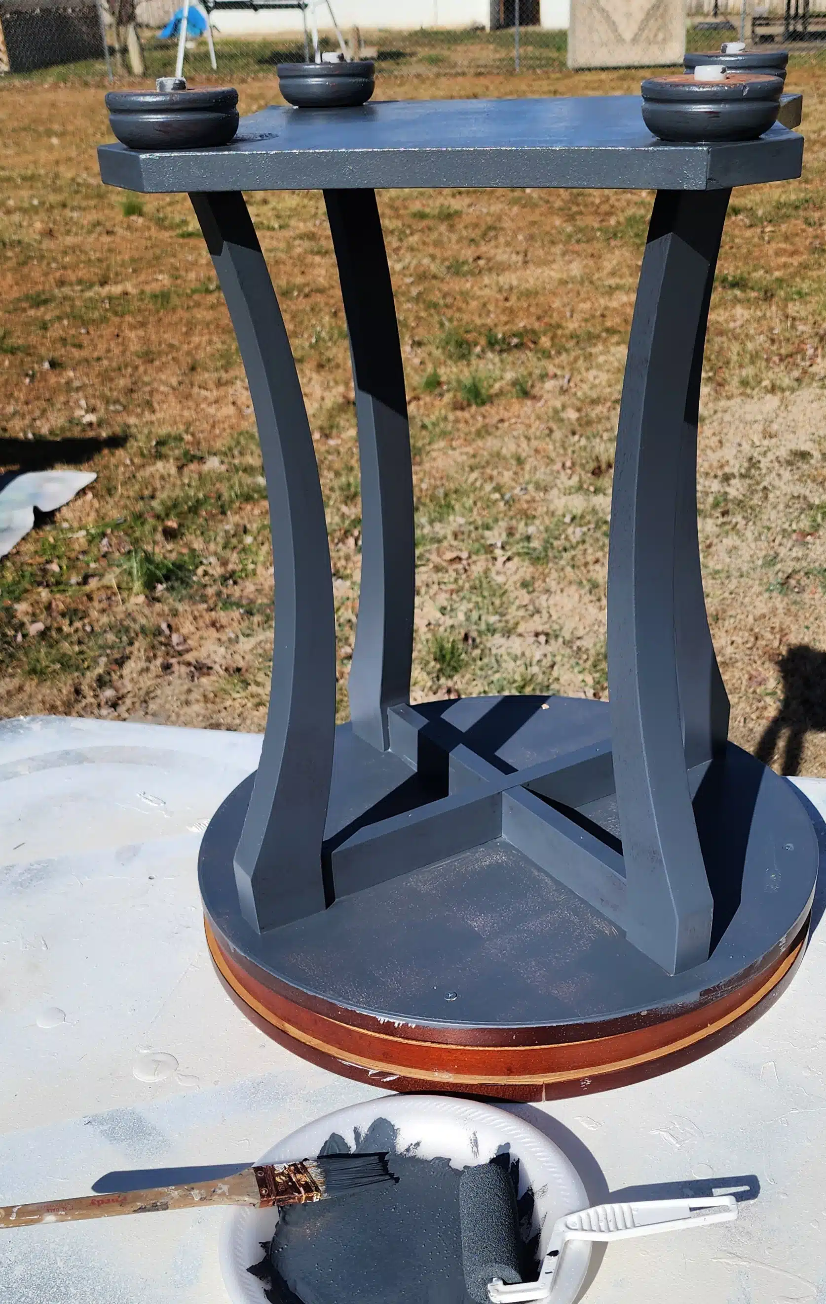 Round Side Table Makeover - My Repurposed Life®