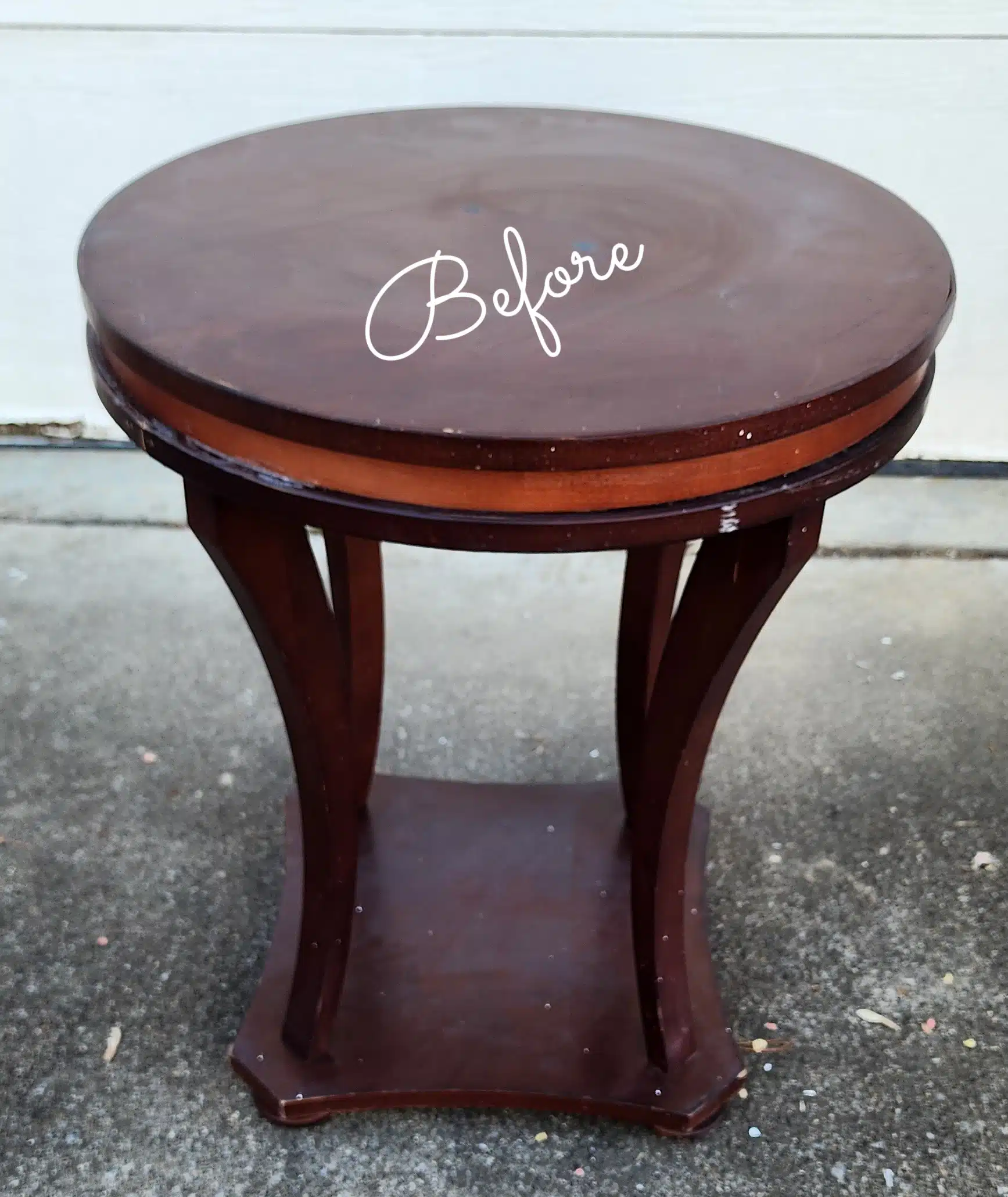 Round Side Table Makeover - My Repurposed Life®