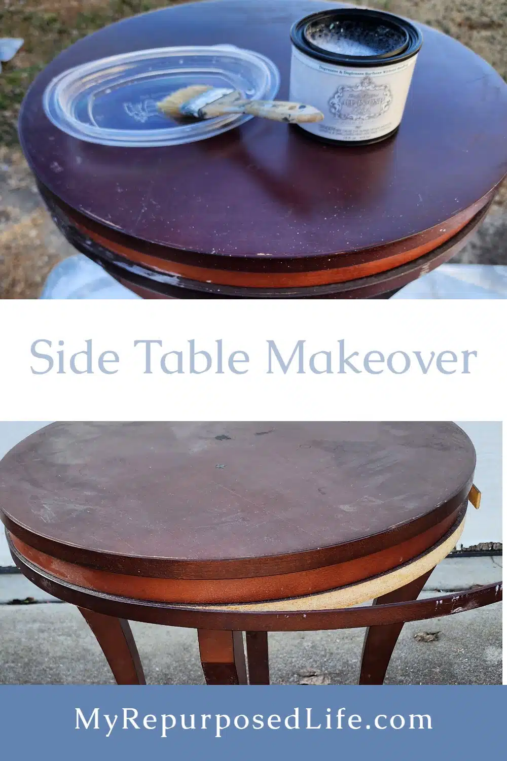 Round Side Table Makeover - My Repurposed Life®