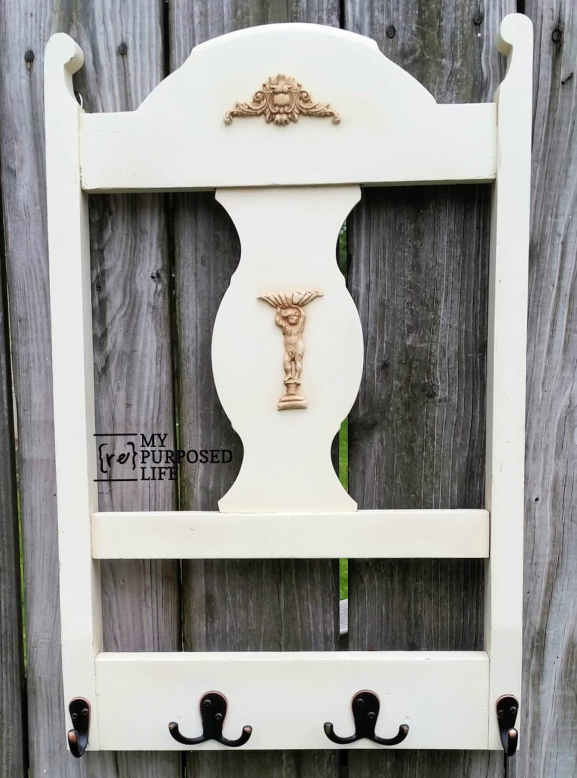 Repurposed Chair Back: A Unique Coat Rack - My Repurposed Life®