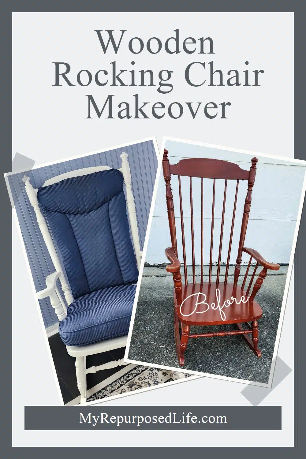 Wooden Rocking Chair Makeover - My Repurposed Life®