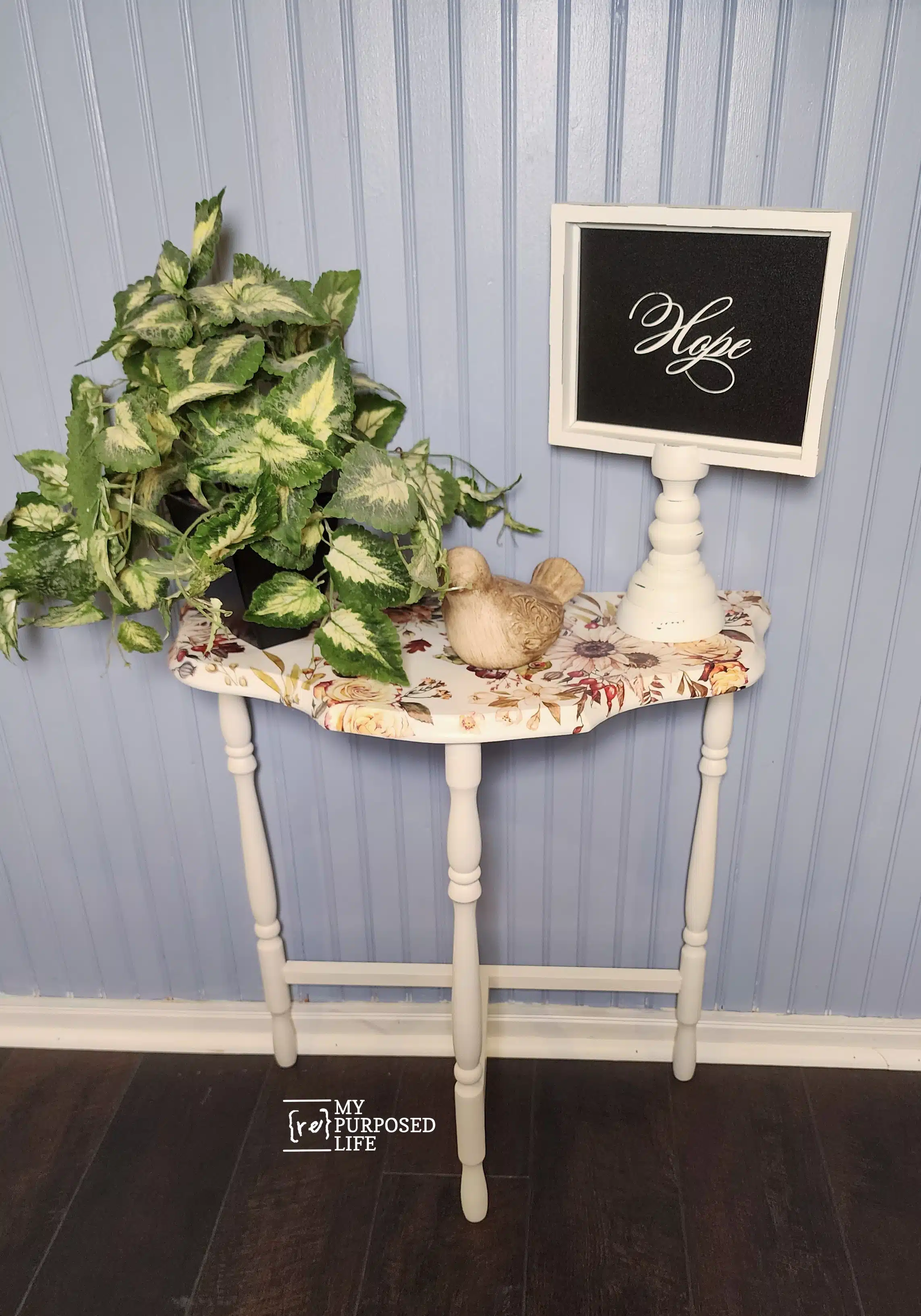 Half Moon Table Makeover - My Repurposed Life®