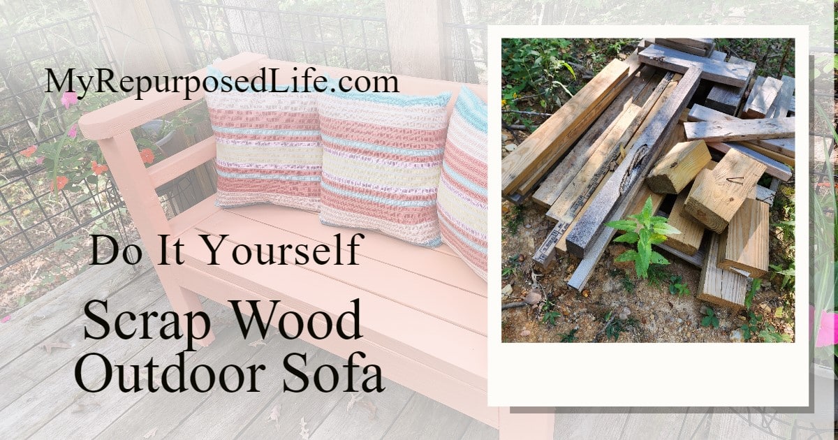 Scrap Wood 2x4 Outdoor Sofa - My Repurposed Life®