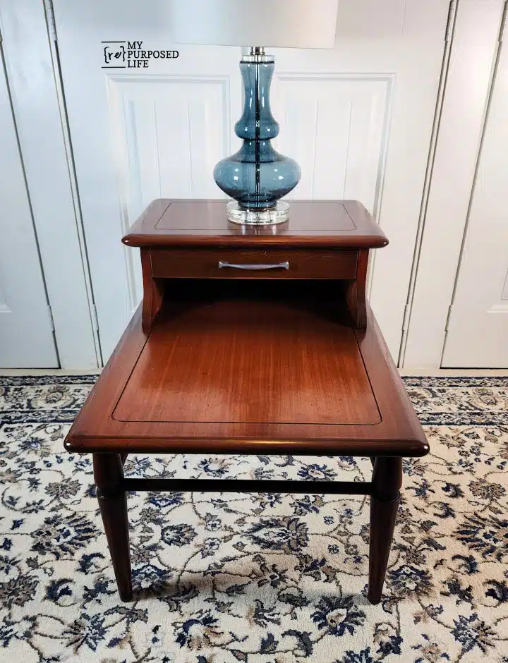 MCM Step End Table Makeover - My Repurposed Life®
