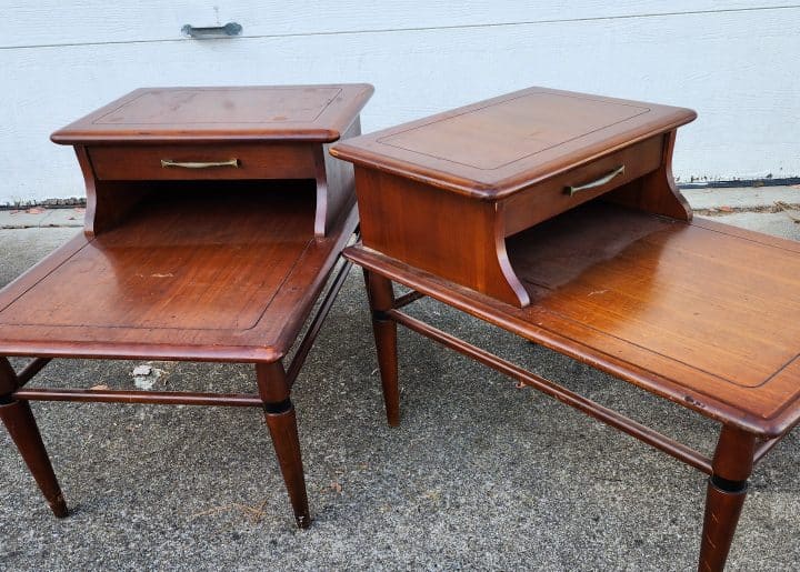 MCM Step End Table Makeover - My Repurposed Life®