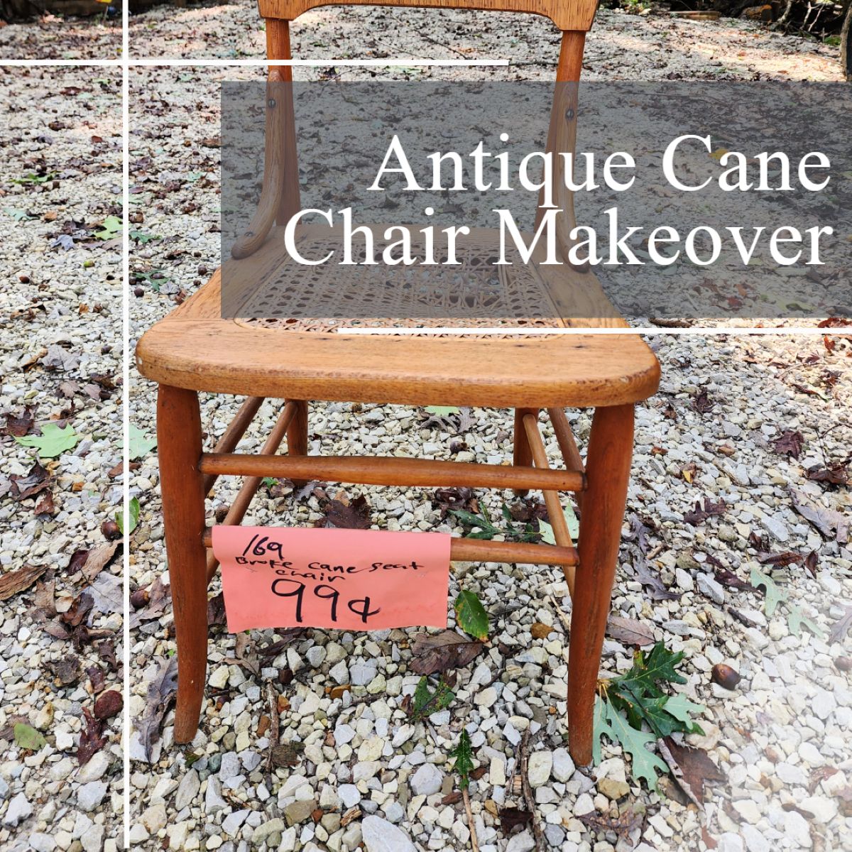 Vintage Oak Cane Chair Makeover - My Repurposed Life®