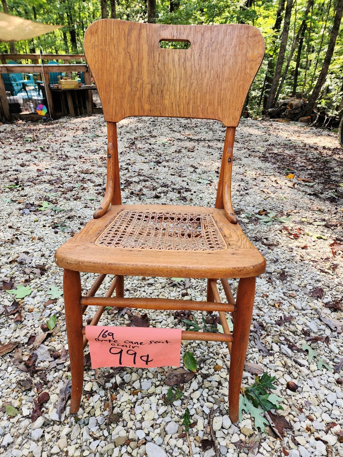 Vintage Oak Cane Chair Makeover - My Repurposed Life®