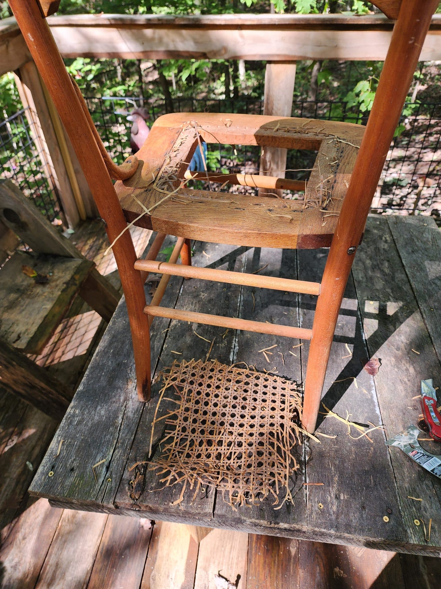 Vintage Oak Cane Chair Makeover - My Repurposed Life®