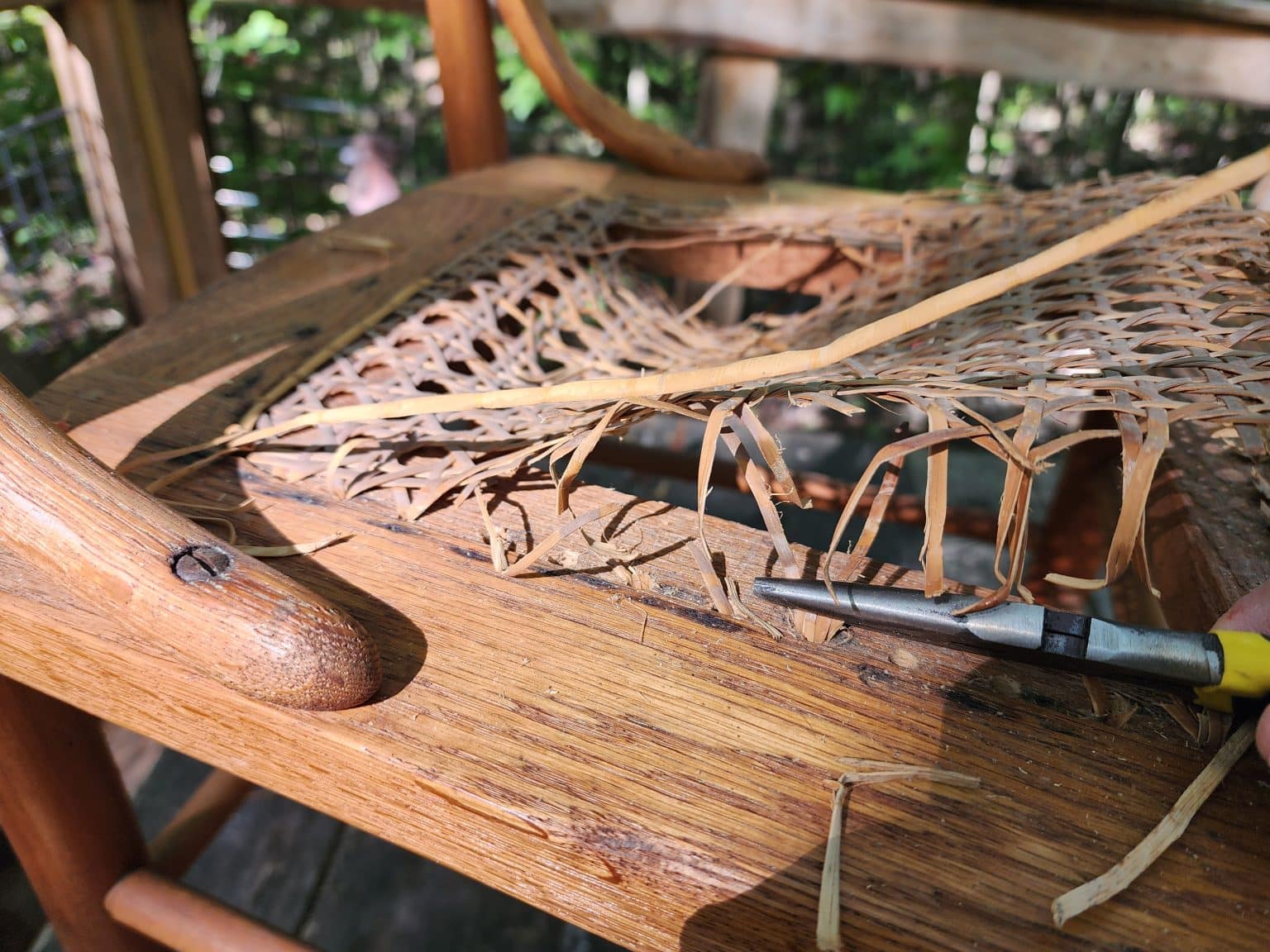 Vintage Oak Cane Chair Makeover - My Repurposed Life®