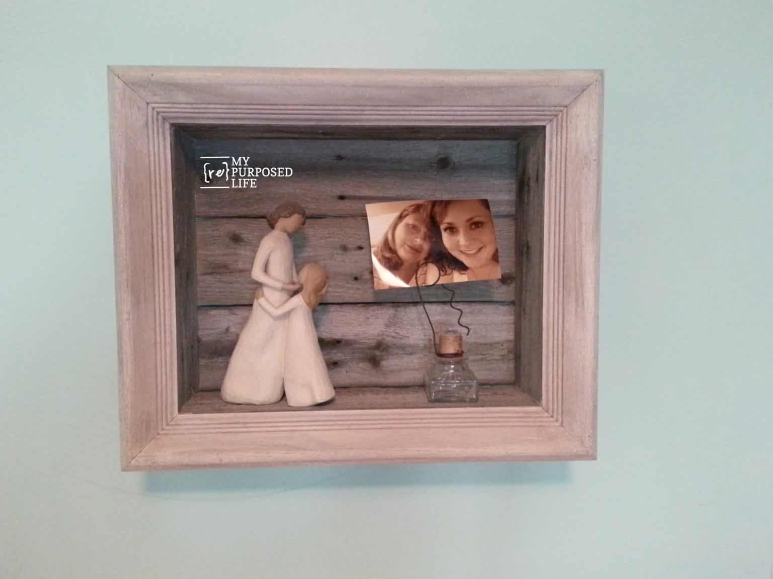 How to make an easy shadow box out of a picture frame. Newbie project.