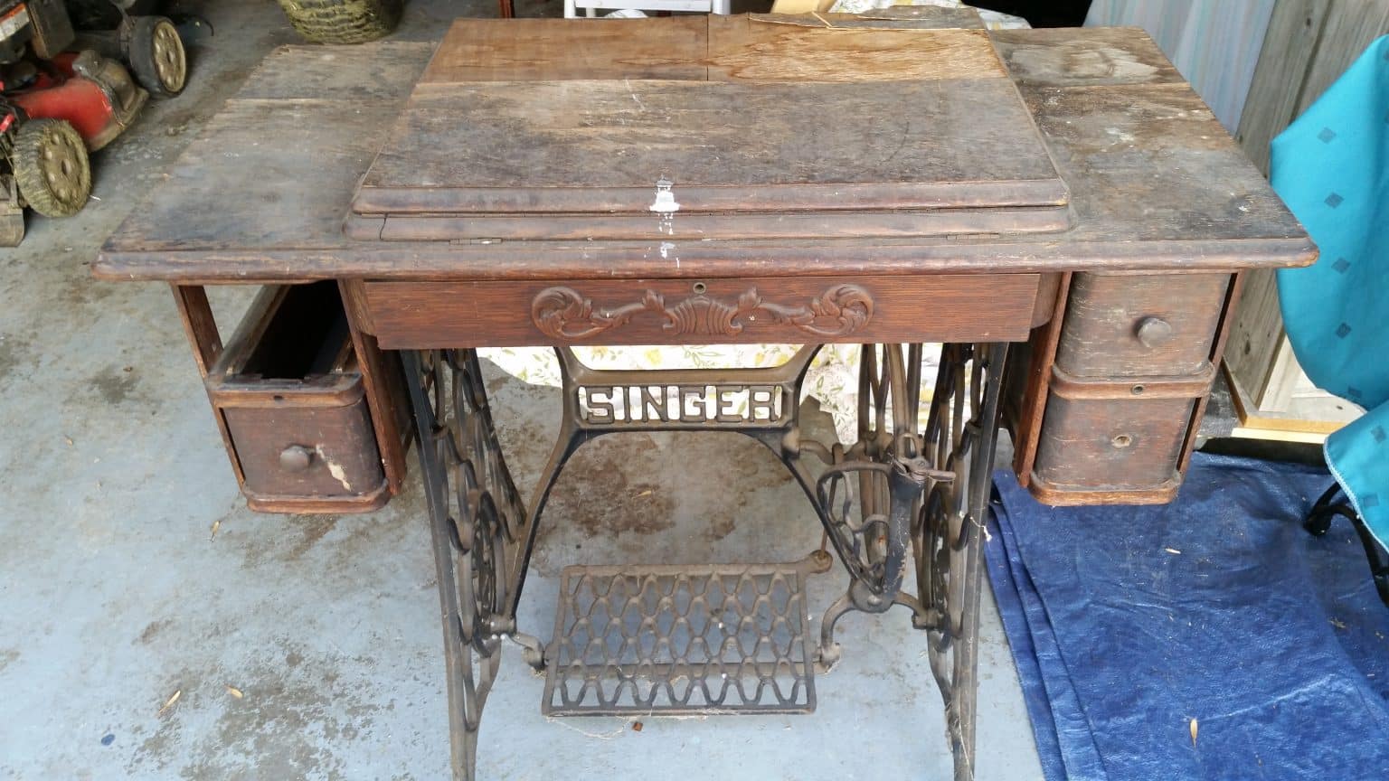 repurposed singer sewing machine