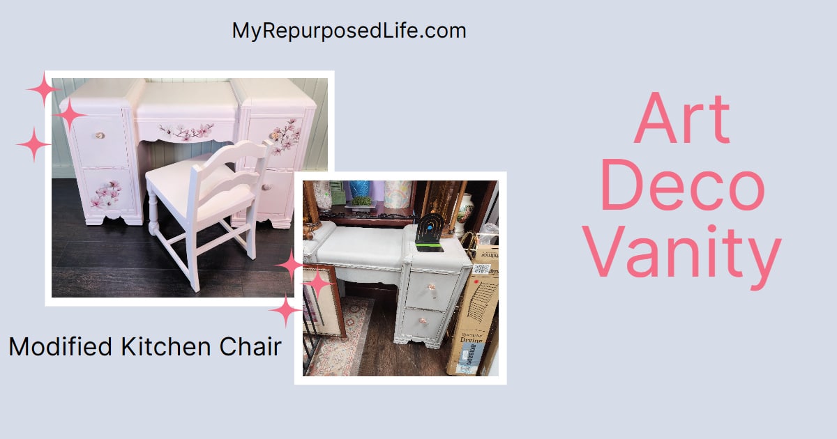 Art Deco Vanity Sweet New Desk - My Repurposed Life®