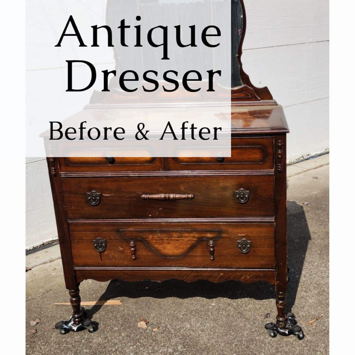 Antique Dresser with Triple Mirror - My Repurposed Life®