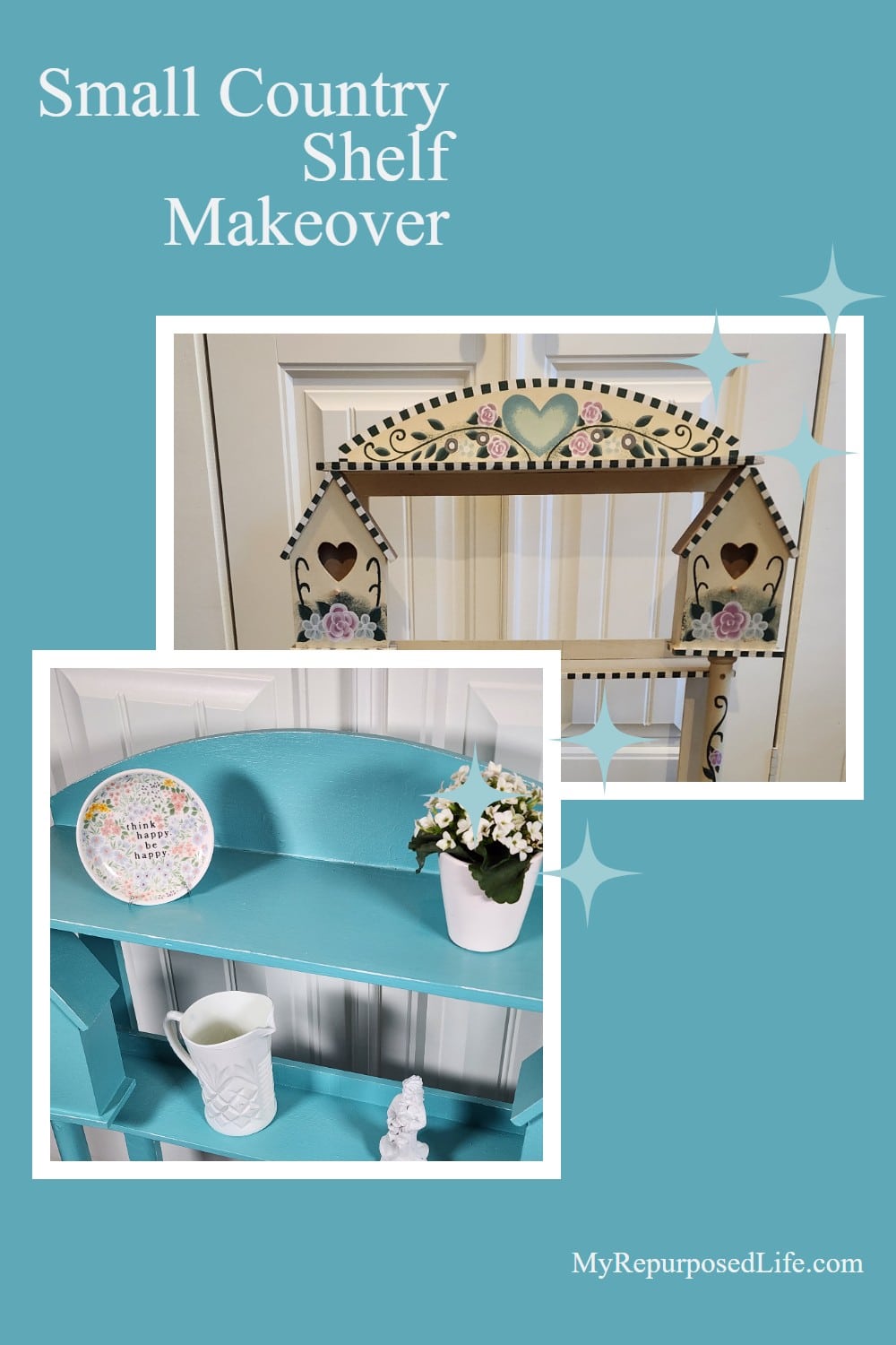 Country Style Shelf Makeover - My Repurposed Life®