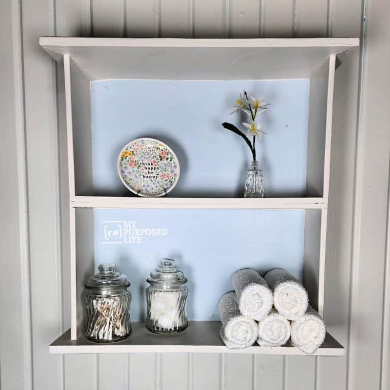 Upcycled Drawers | Hanging Wall Shelf - My Repurposed Life®