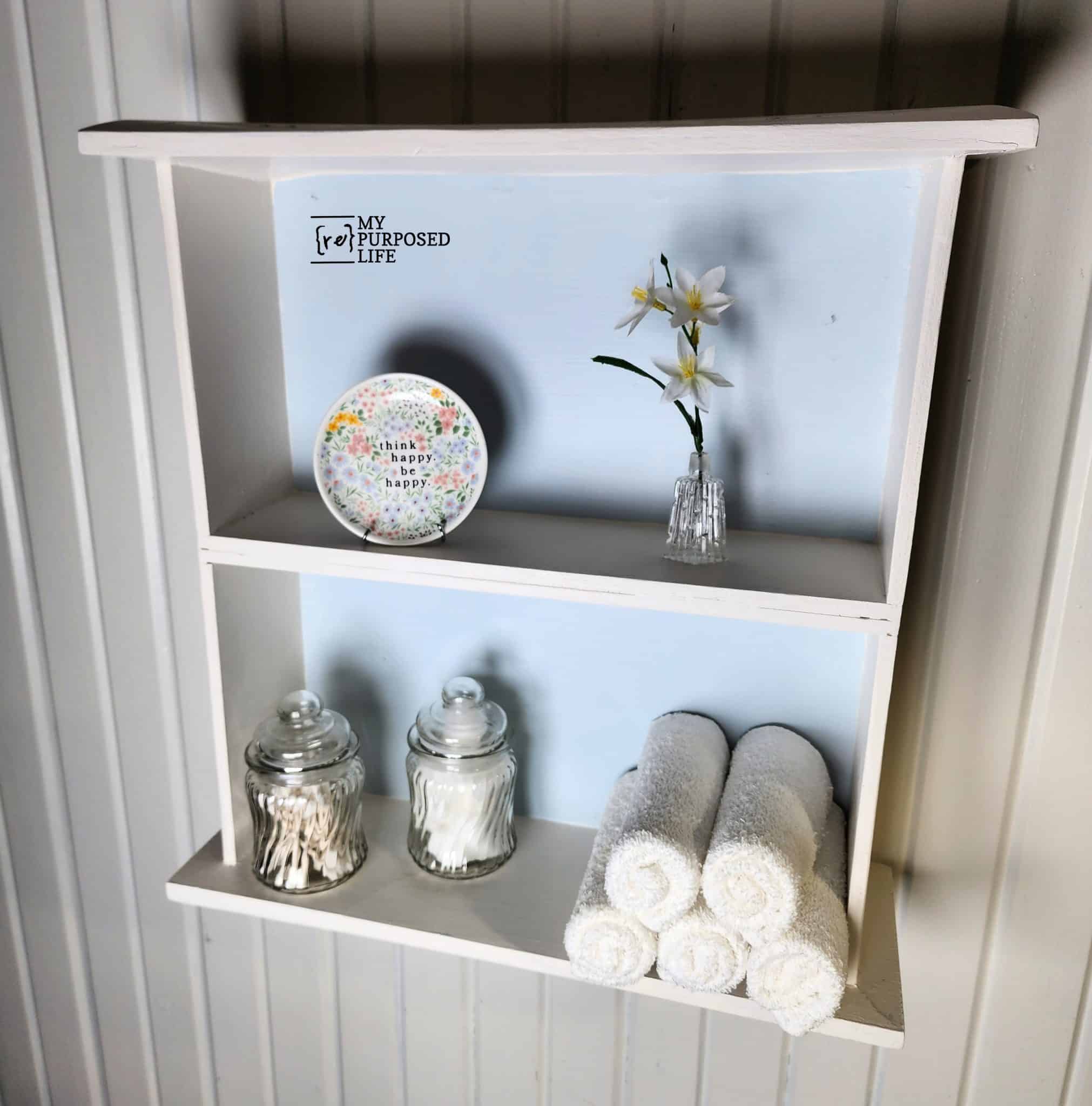 Upcycled Drawers | Hanging Wall Shelf - My Repurposed Life®