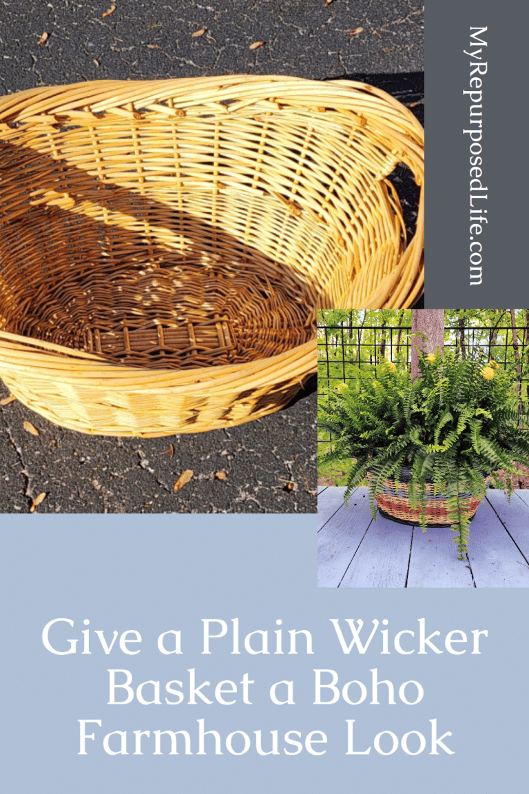 Boho Farmhouse Wicker Basket - My Repurposed Life®