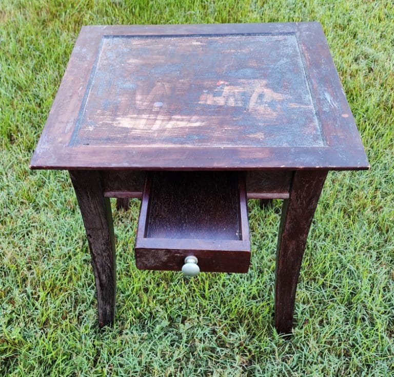 Floral Decoupaged Side Table Makeover - My Repurposed Life®