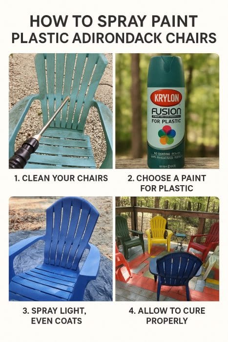 How to Refresh Old Plastic Adirondack Chairs with Spray Paint - My ...