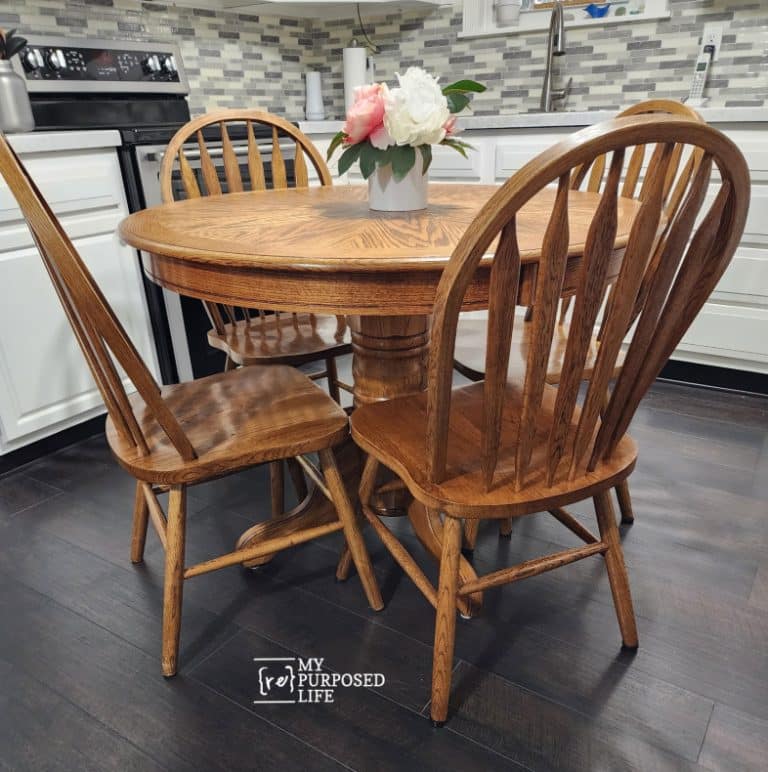 Oak Kitchen Table Makeover: Reviving Vintage Beauty - My Repurposed Life®